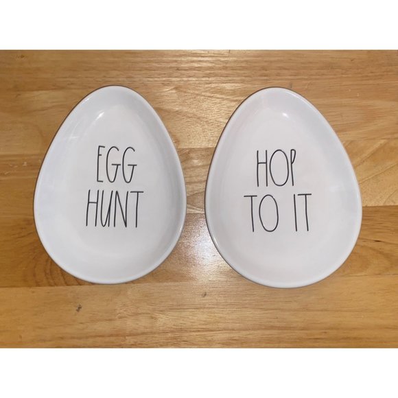 Rae Dunn | Holiday | Set Of 2 Ceramic Rae Dunn Easter Egg Hunt Hop To ...